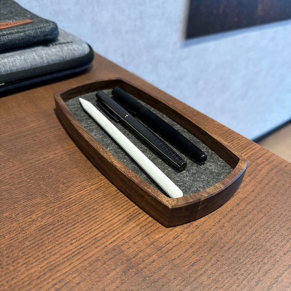 Catch All Wooden Tray / Office Desk Accessories for Women and Men ...