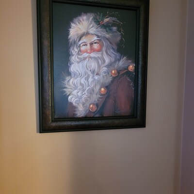 Father Christmas woodland Santa by Susan Comish 18x22 Santa Claus Saint ...