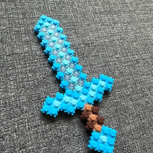 DIY Make Your Own Minecraft PIXEL Mini-brick Kit - Swords Keychain - Etsy