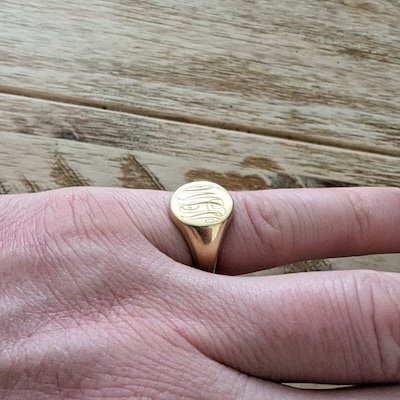 9ct Solid Gold Oval Signet Rings. Bespoke, Solid, Hand Crafted ...