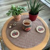 Round Table Topper Centerpiece Mat Multicolor Jacobean Floral Jacquard ...