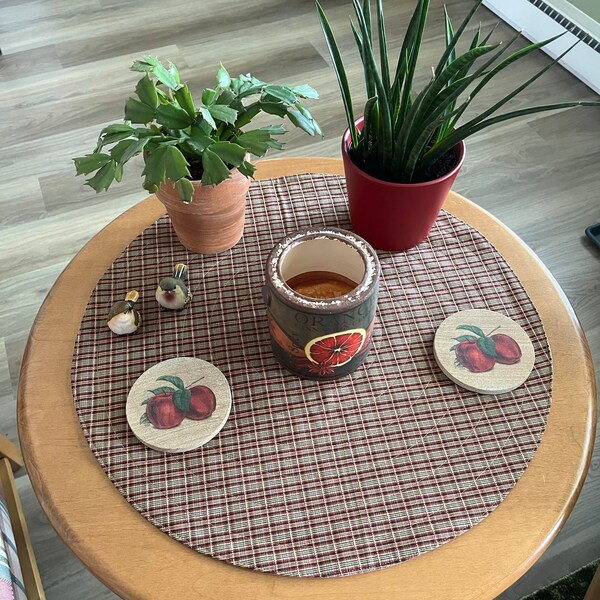 Round Table Topper Centerpiece Mat Multicolor Jacobean Floral Jacquard ...