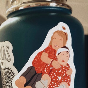 Custom Drawing Portrait Sticker Painting Style | Etsy