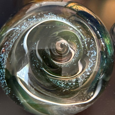 2 Vortex Marble Dichroic Glass Orb Optical Illusion Fibonacci Spiral ...