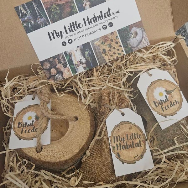 Wild Bird Restaurant Gift Set natural Wildlife Garden Handmade Bird ...
