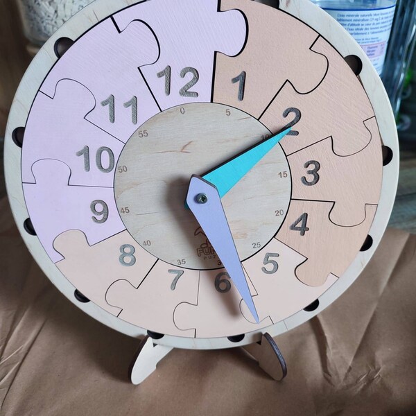 Sensory Clock for Toddlers - Montessori Telling Time Toy With Rotating ...