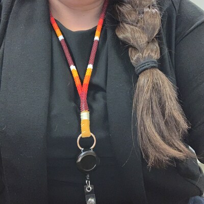 Red Native Wrap Beaded Lanyard - Etsy