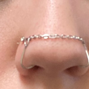 FAKE Nose Chain, Silver Nose Chain, Nose Chain, Nostril Chain, Nose ...