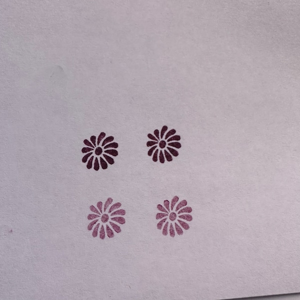 Handmade Daisy Rubber Stamp With Placement Line - Etsy