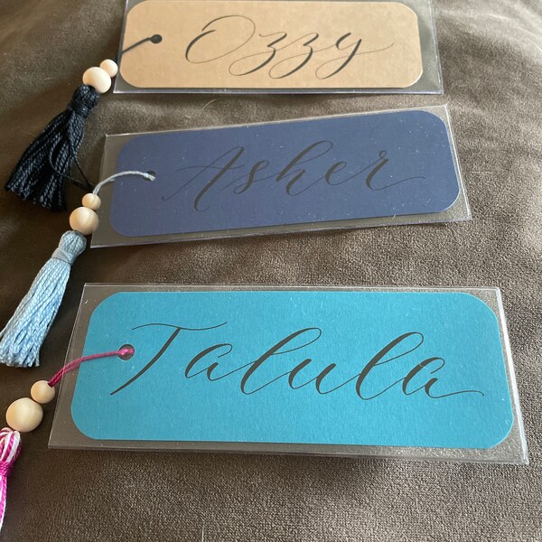 Personalized Bookmark, Bookmarks Custom, Calligraphy Bookmarks, Tassel ...