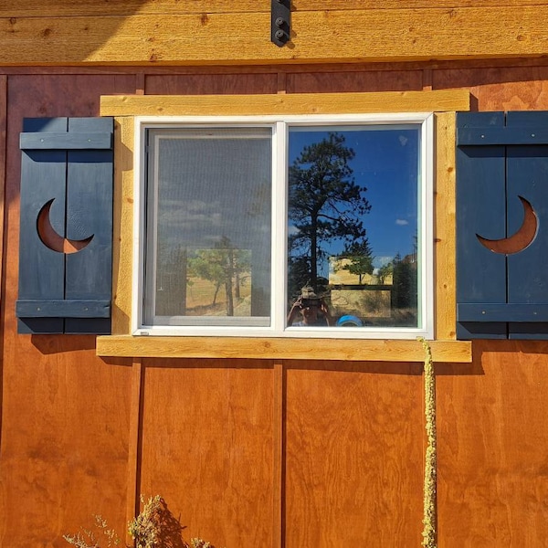 Exterior Crescent Moon Shutter Made of Pine Perfect for Your Cabin ...