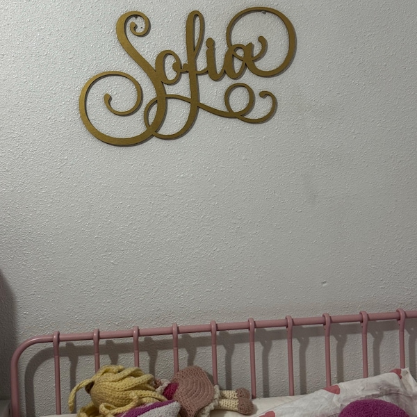 Girly Swirly Calligraphy Laser Cut Name Sign for Above a Bed or Crib - Etsy