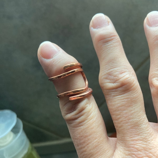 Sterling Silver or Bronze Finger Splint Ring for Sideways Bending - Etsy