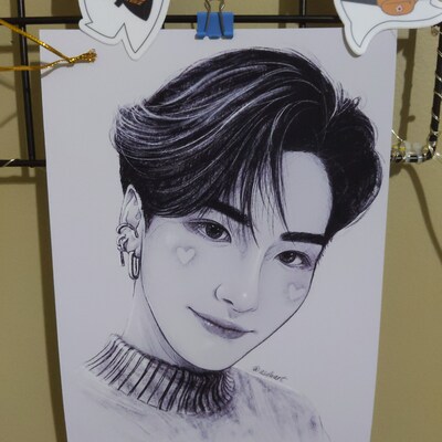 Seonghwa ATEEZ A5/A4 Print 에이티즈 Fan Art Drawing - Etsy