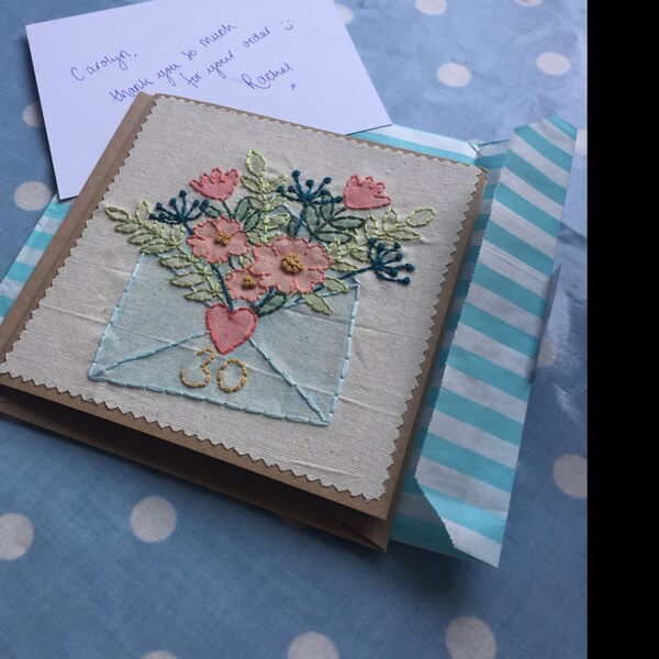 New Home Hand Stitched Textile Card - Etsy UK