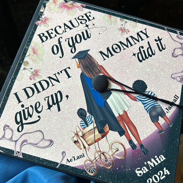 Custom Mommy Did It Graduation Cap Topper, Personalized Mom and Child ...