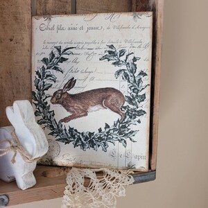 Brown Rabbit, Vintage Style French Country HANDCRAFTED Plaque / Sign - Etsy