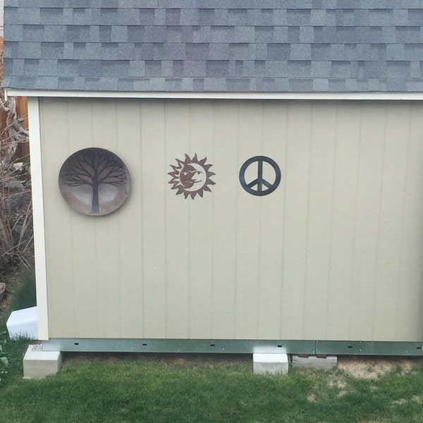 Recycled Steel Iridescent Colored Peace Sign Wall Decor Metal Custom ...