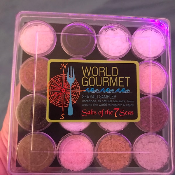 Salts of the 7 Seas Gourmet Sea Salt Sampler, 12 Unrefined All-natural ...