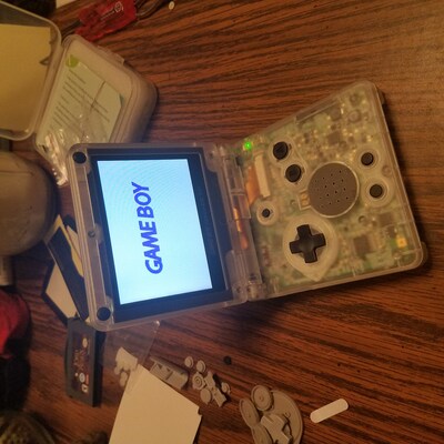 Gameboy Advance SP Transparent Clear Sky Blue IPS V2 Screen Mod - Etsy