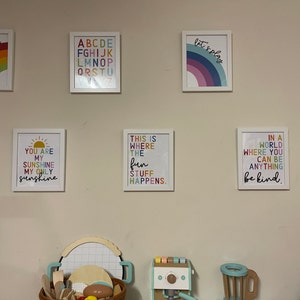 Playroom Art Set of Six, Playroom Poster, Playroom Decor, Daycare ...