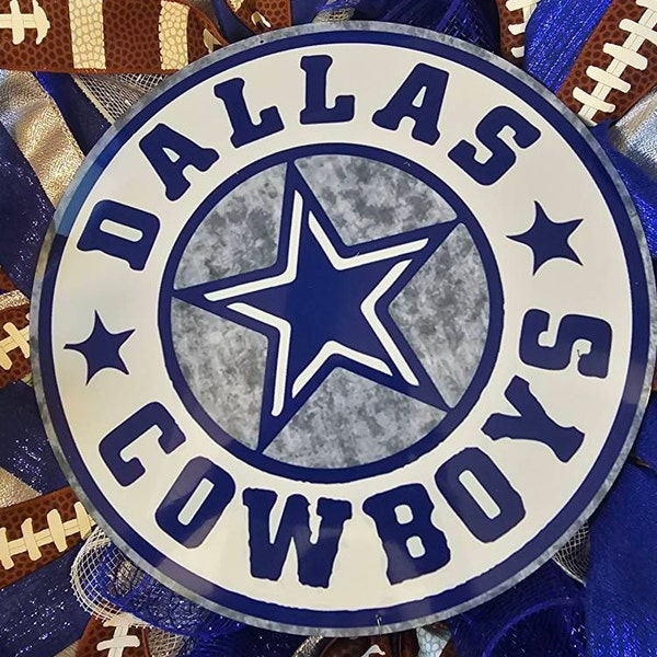 Dallas Football Round Aluminum Metal Shape Wreath Sign Home and Living ...