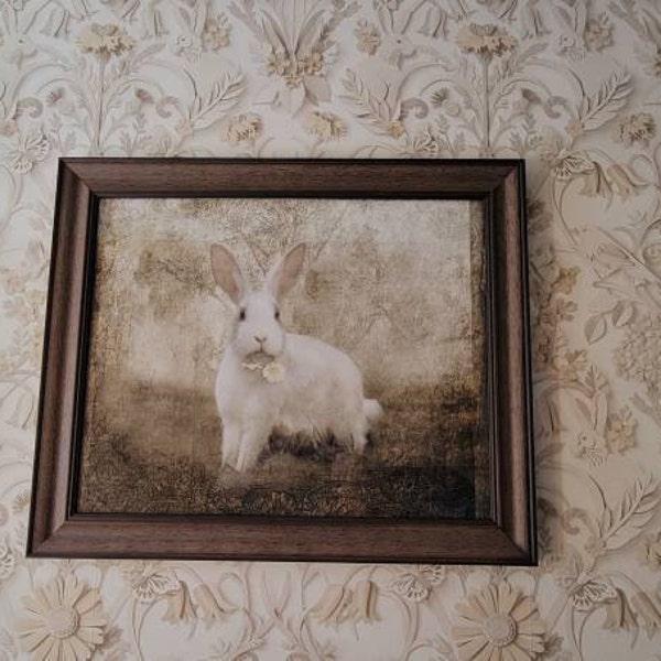 French Country Rabbit With Crown Wall Art Print - Etsy