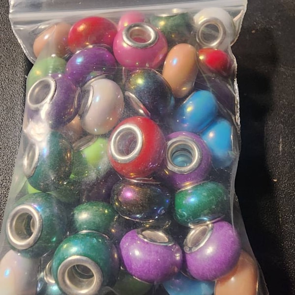 Large Hole European Spacer Beads, Charm Beads, Lampwork Beads, Assorted Beads - Etsy