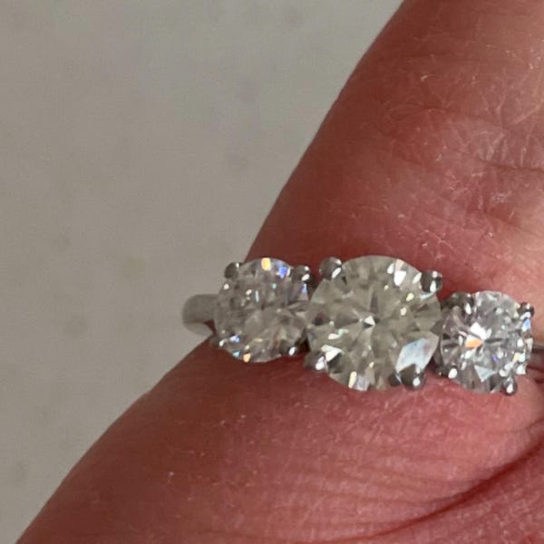 14kt Gold With 3ct Emerald & Tapper Baguette Moissanite Three Stone ...