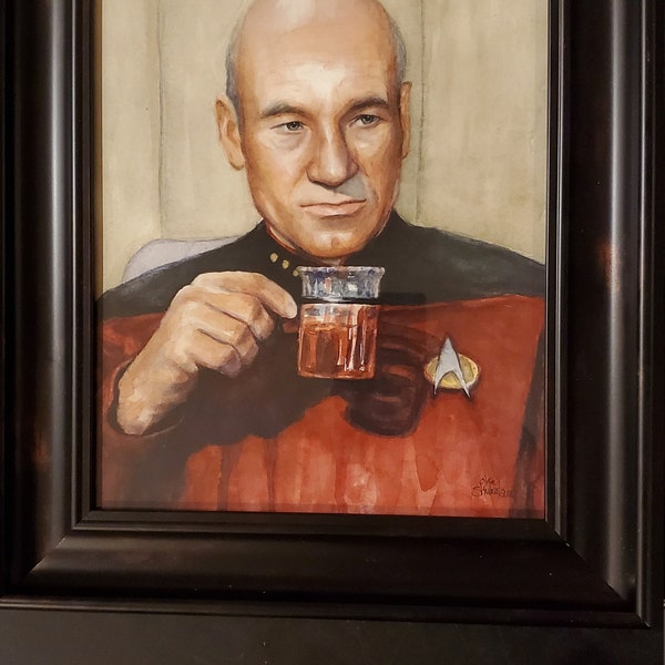 Captain Picard, Tea, Earl Grey, Hot; Wall Art, Art Gift, Sci-fi Gift ...