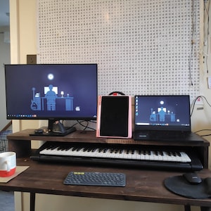 Computer Desk With Monitor Stand Rustic Reclaimed Handmade Simple ...