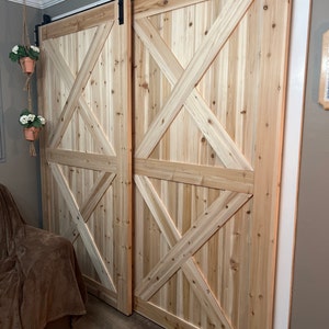 Homacer Black Rustic Ceiling Mount Non-bypass Sliding Barn Door ...