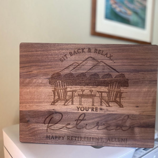 Happy Retirement Cutting Board, Retirement Cutting Boards, Retirement ...