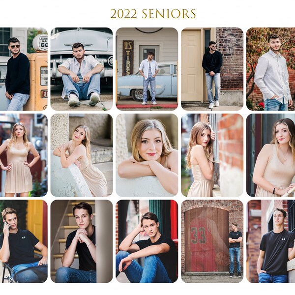 8x10 School Portrait Composite Photo Template for 30 Photos, Photo ...