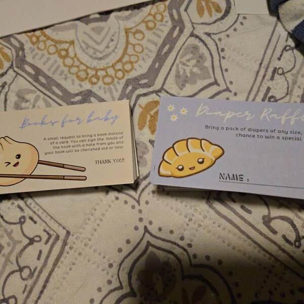 Our Little Dumpling is on the Way, Dumpling Baby Shower Raffle Card and ...