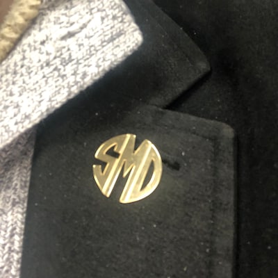 3 Initials Monogram Brooch 1 3 Inch Any Initial Silver Monogram Brooch ...