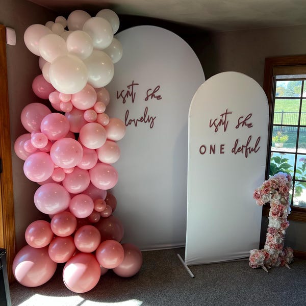Dolly THICK Balloon Garland Kit With White, Powder Pink, Bubble Gum ...