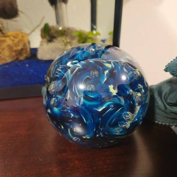 Ocean Tides-rd / Handblown Glass Paperweights - Etsy