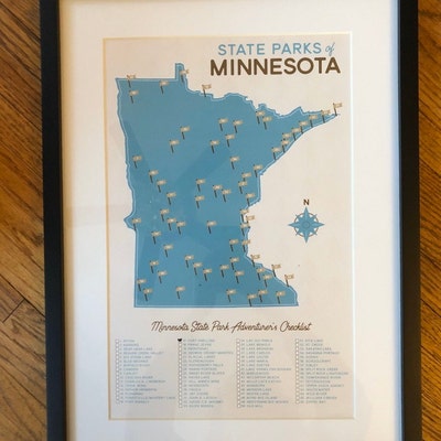 Minnesota State Parks Map & Checklist 11x17 - Etsy