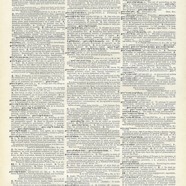 Printable Dictionary Page Precious Precipitation Precise Vintage Book ...