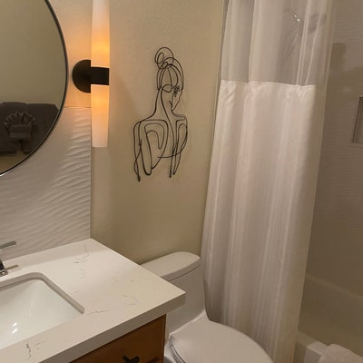 Woman Metal Wall Art, Bathroom Wall Decor, Metal Line Art, Wall ...