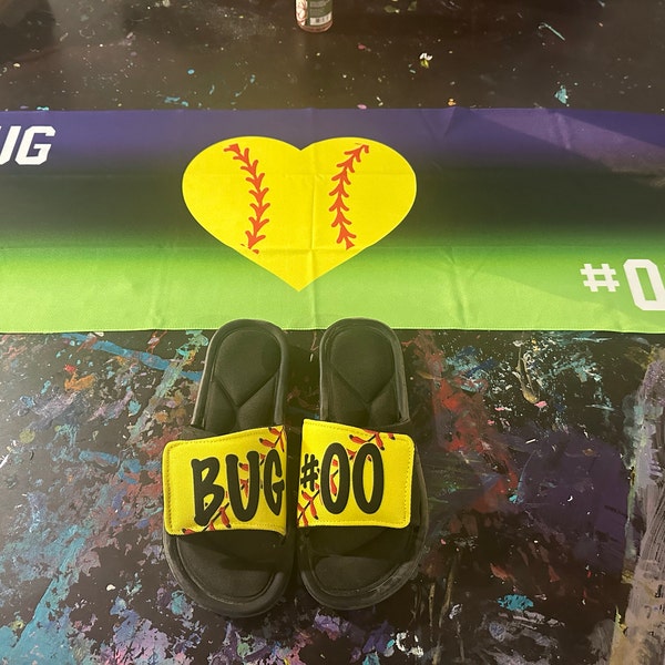 Custom Softball Slides Flip Flops Sandals for Youth and Adults ...