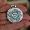 Large Circle Embroidery Necklace Frame Kit, Embroidery Necklace Pendant ...