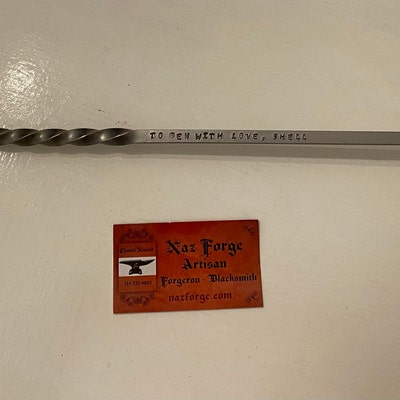 BBQ TOOL Steak Flipper Hook With Bottle Opener Hand Forged Grill Tool ...