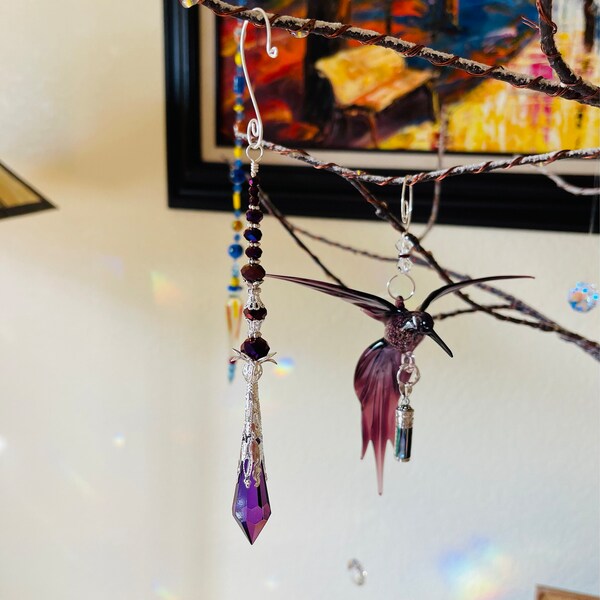 Crystal Pendulum, Smoky Satin Grey Asfour Full Lead Crystal Prism ...