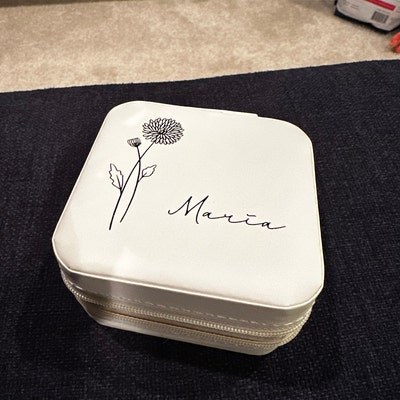 Personalized Velvet Jewelry Box,initials & Name Travel Jewelry Case ...