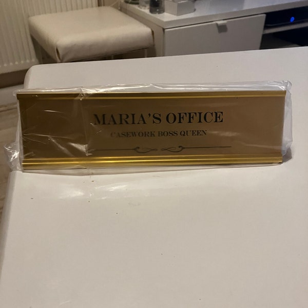 Personalised Desk Plaque With Black Text Desk Plaque Name and Job Title ...