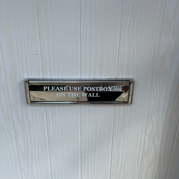 Personalised Letterbox Sign Decal Label for Greeting or Instruction and ...