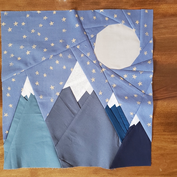 Mountain Sun and Moon Paper Piecing Pattern - Etive & Co - Etsy