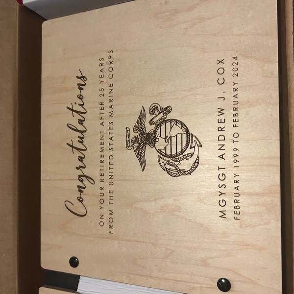 Personalized Retirement Book - Wooden Guest Book With Custom Engraved ...